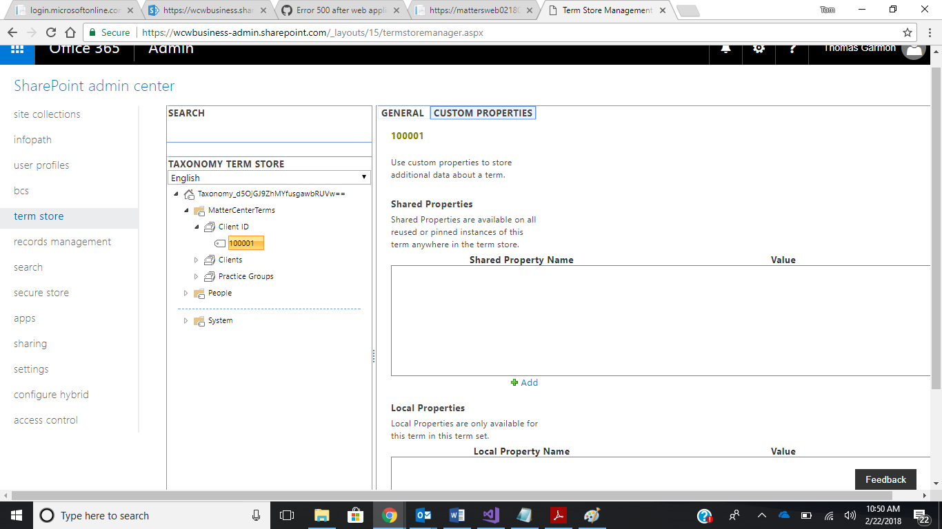 Term Store Client And Practice Area Settings · Issue 831 · Microsoft Mattercenter · Github
