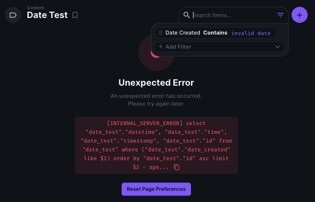 Error logged when filtering timestamp field as null in the App on SQLite · Issue #13884 ...