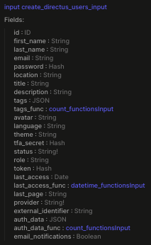 Directus authentication create user with POST /users doesent return anything, when not read all ...
