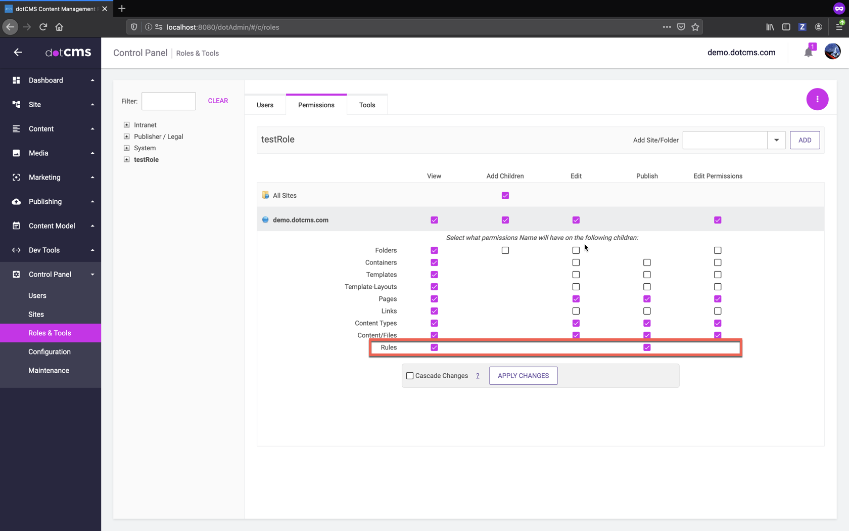 Unable to create rules · Issue #17901 · dotCMS/core · GitHub