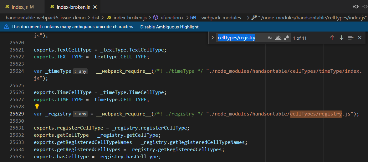 GitHub - marcelgerber/handsontable-webpack5-issue-demo