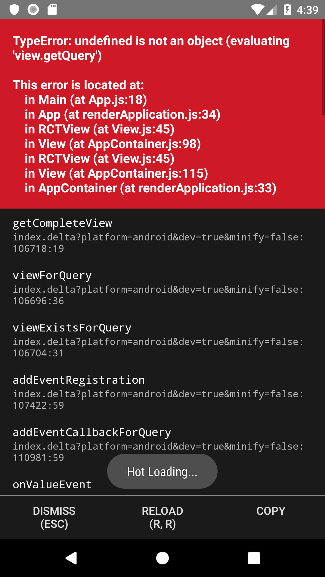 If I Stop Remote Debugging I Start To Get Viewgetquery Error While Using Firebase In React