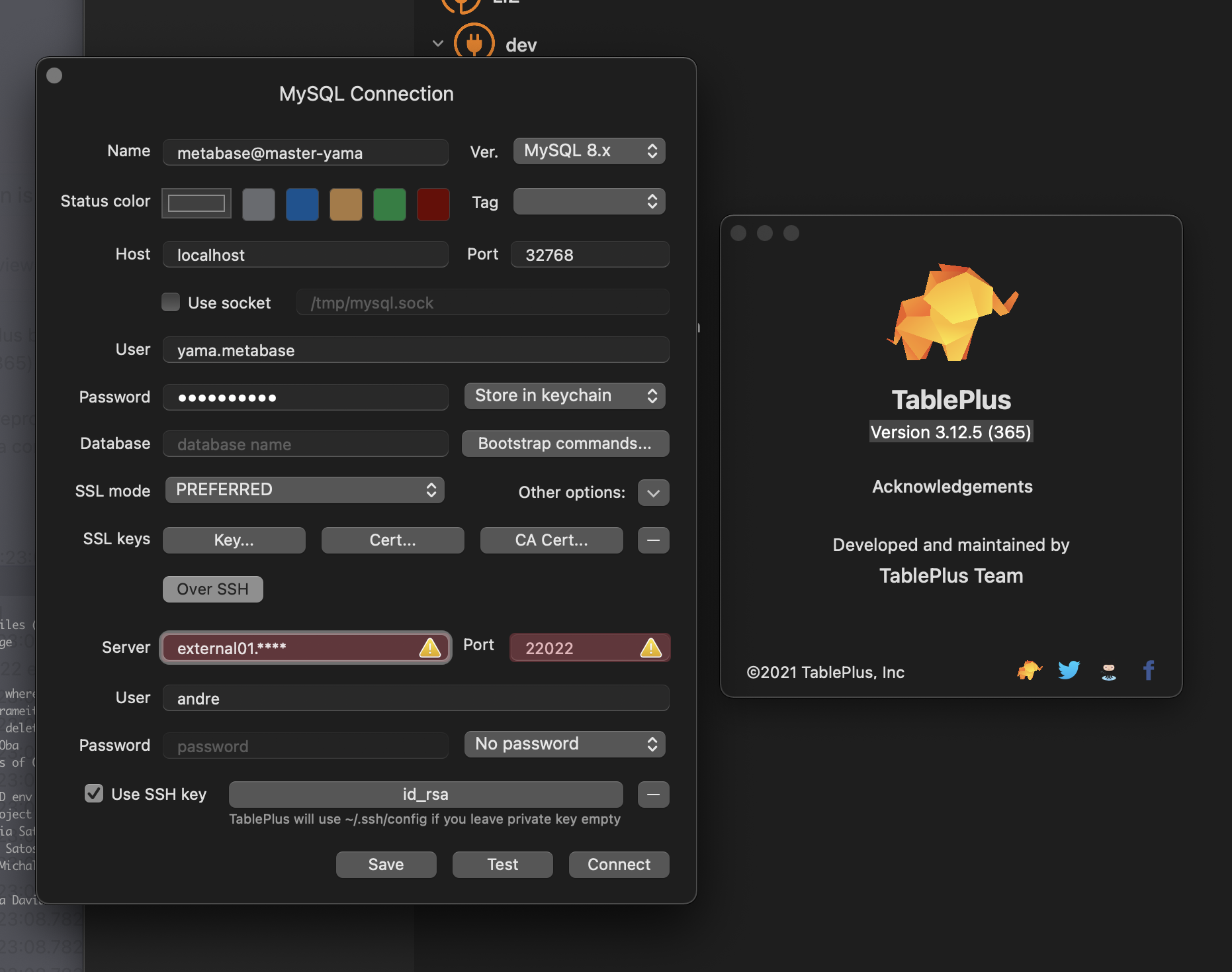 ssh connection is not using the given port · Issue #2369 · TablePlus/TablePlus · GitHub