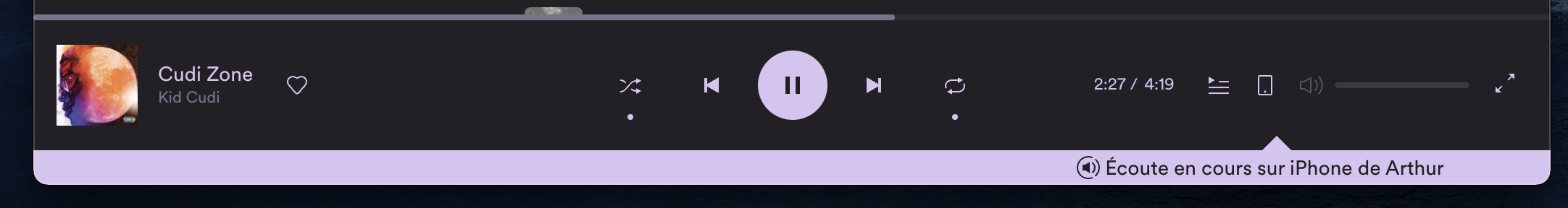Ziro Theme: "playback-bar" position when playing on other device ...