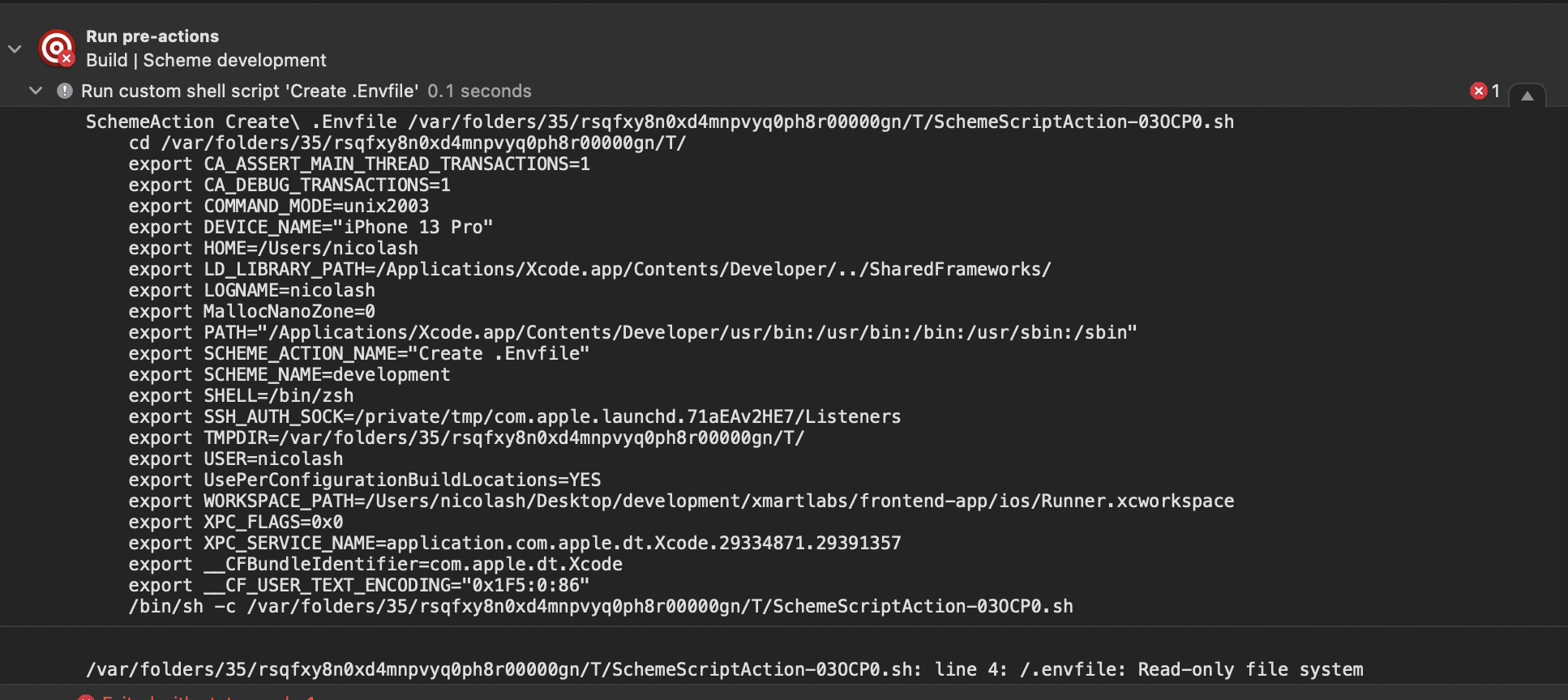 Pre actions fails in iOS · Issue #53 · ByneappLLC/flutter_config · GitHub