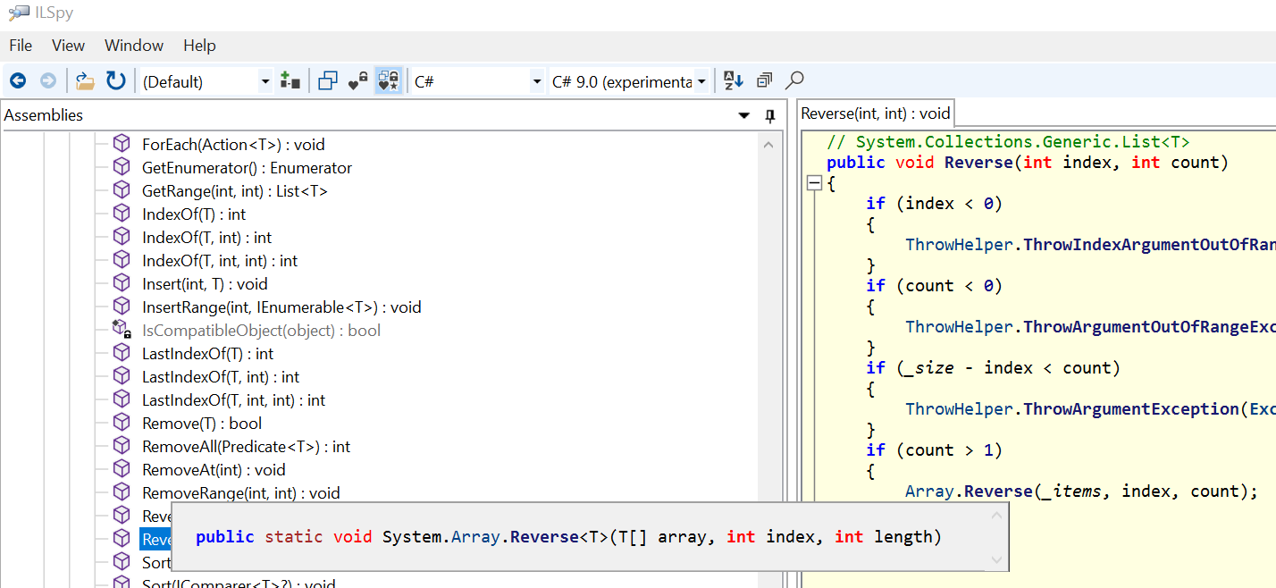 List .Reverse calls non-generic Array.Reverse leading to boxing of value types. · Issue #48682 ...