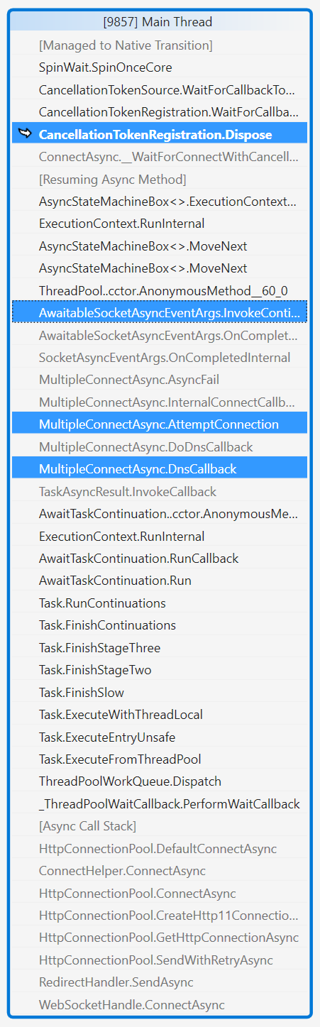Deadlock when cancelling ClientWebSocket.ConnectAsync · Issue #55013 · dotnet/runtime · GitHub