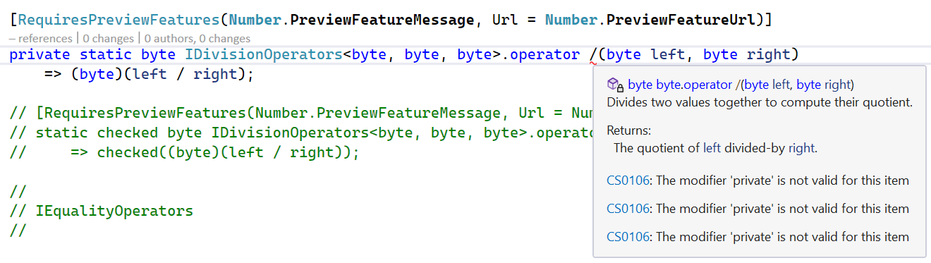 IDE0040 warns to add accessibility modifiers to explicitly-implemented static interface methods ...