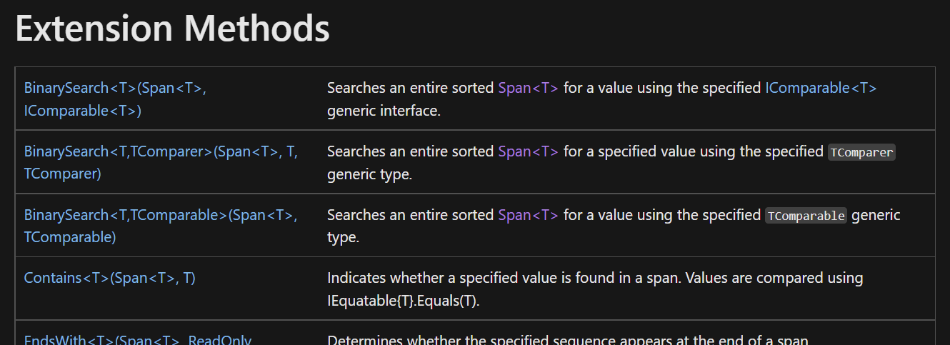 List Of Extension Methods Missing Generic Specializations · Issue 7827 · Dotnetdotnet Api Docs