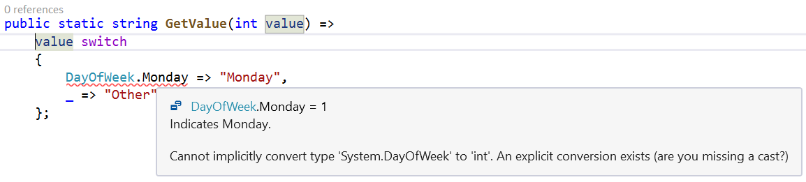 Ide0004 Incorrectly Suggests Int To Enum Cast In Switch Expression Is Redundant · Issue 37953