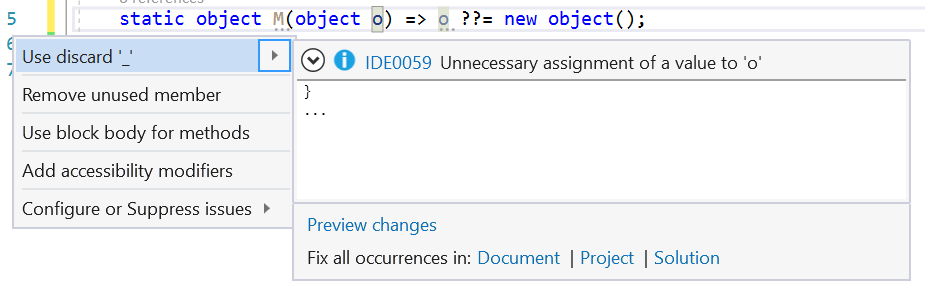 IDE0059 has misleading auto-fix name / incorrect preview with unnecessary ??= assignment · Issue ...