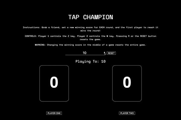 GitHub - paulsaada/Tap-Champion-Game: Two player click game built in JS ...