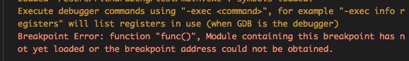 [c++ on lldb][osx] moudle Containing this breakpoint has not yet loaded ...