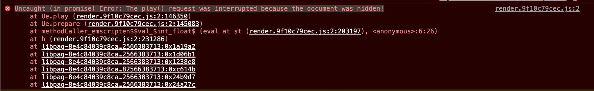 The play() request was interrupted because the document was hidden! · Issue #916 · Tencent ...