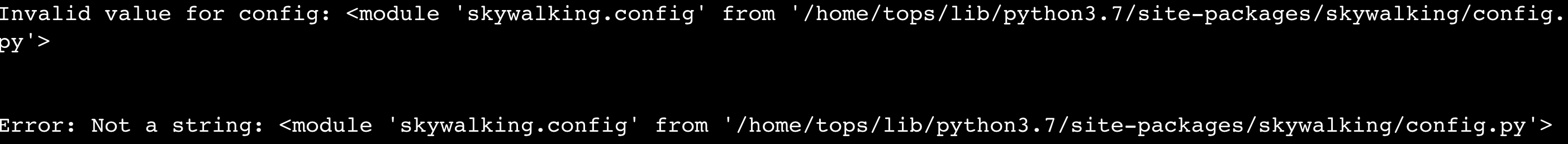 Invalid value for config --- skywalking-python · Issue #7457 · apache/skywalking · GitHub