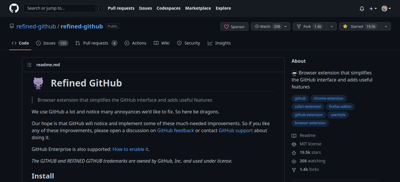 Show readme above code (special case) · Issue #6190 · refined-github/refined-github · GitHub