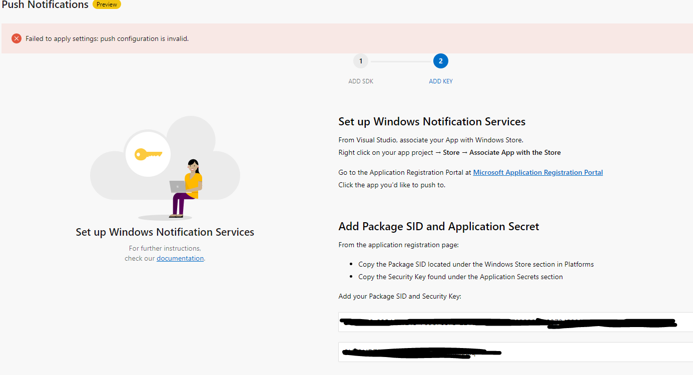 Failed to apply settings: push configuration is invalid. · Issue #927 · microsoft/appcenter · GitHub