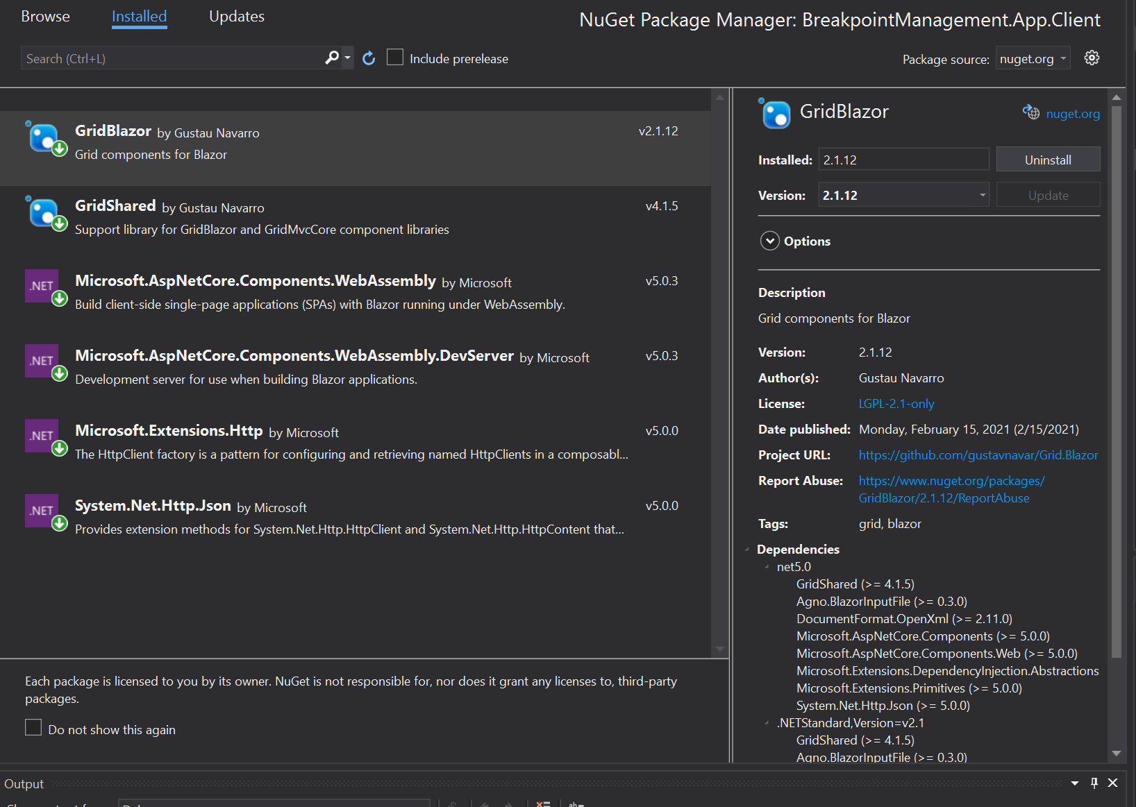 JavaScript function exception · Issue #260 · gustavnavar/Grid.Blazor · GitHub