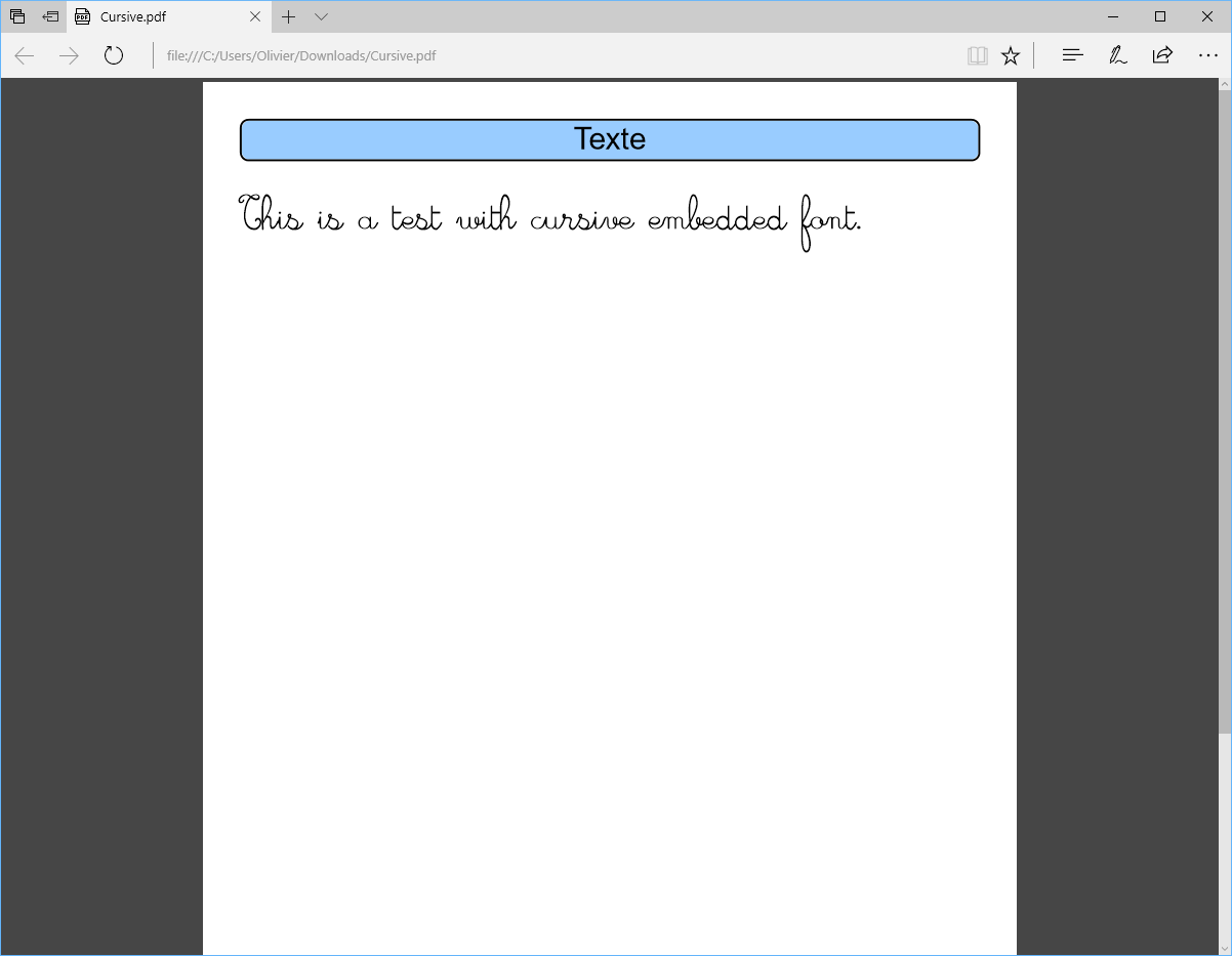 Non-embedded "Cursivestandard" font not rendered correctly · Issue ...