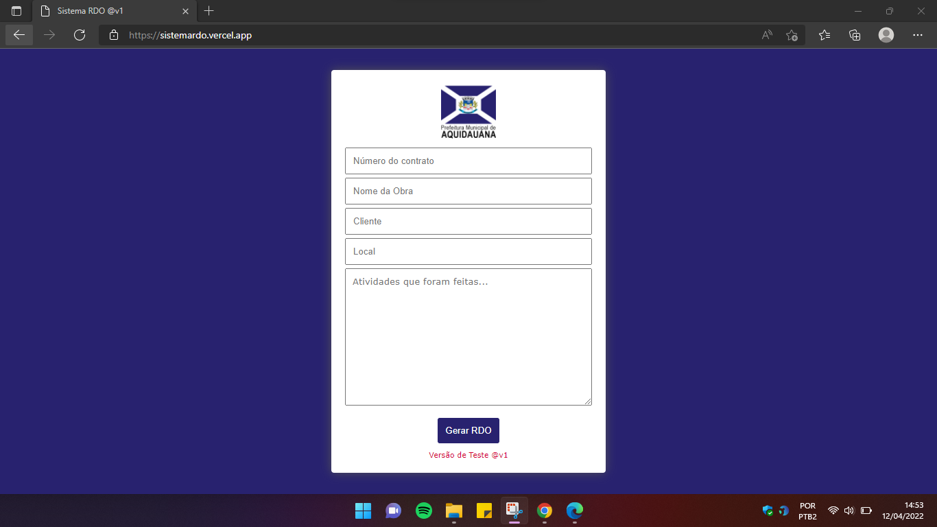 GitHub - thiagodau/sistemardo: Sistema de Relatório de Obras