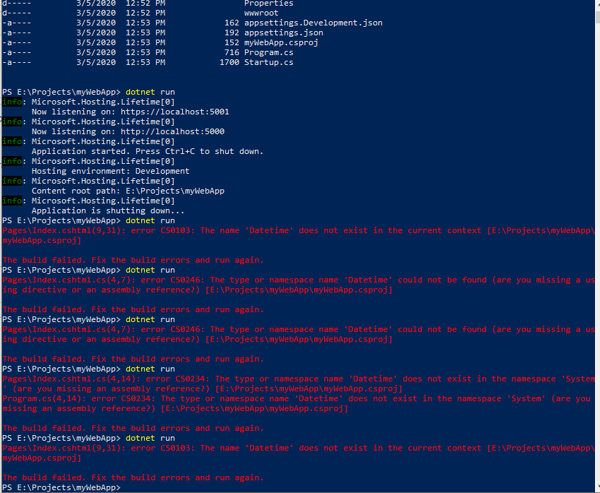 Can Not Get Datetime To Work Tried Using On Corresponding Cs Files · Issue 4358 · Dotnetcore 9975