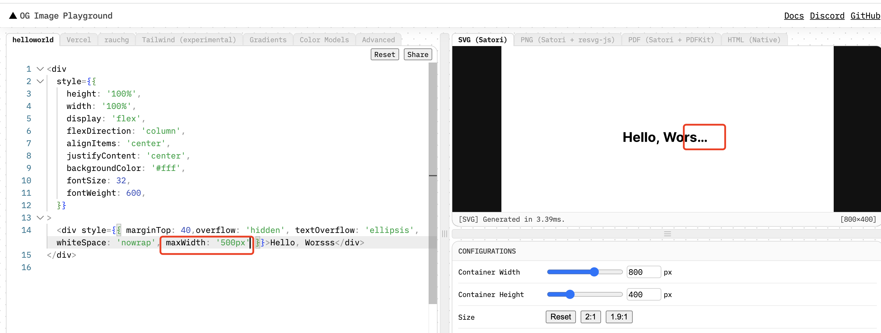 TextOverflow ellipsis maxWidth incorrect · Issue #540 · vercel/satori · GitHub