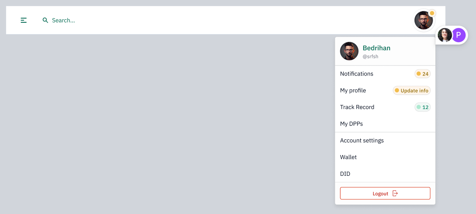 [Profile enhancements 👨‍🔧] Add profile dropdown on TopBar · Issue #558 ...