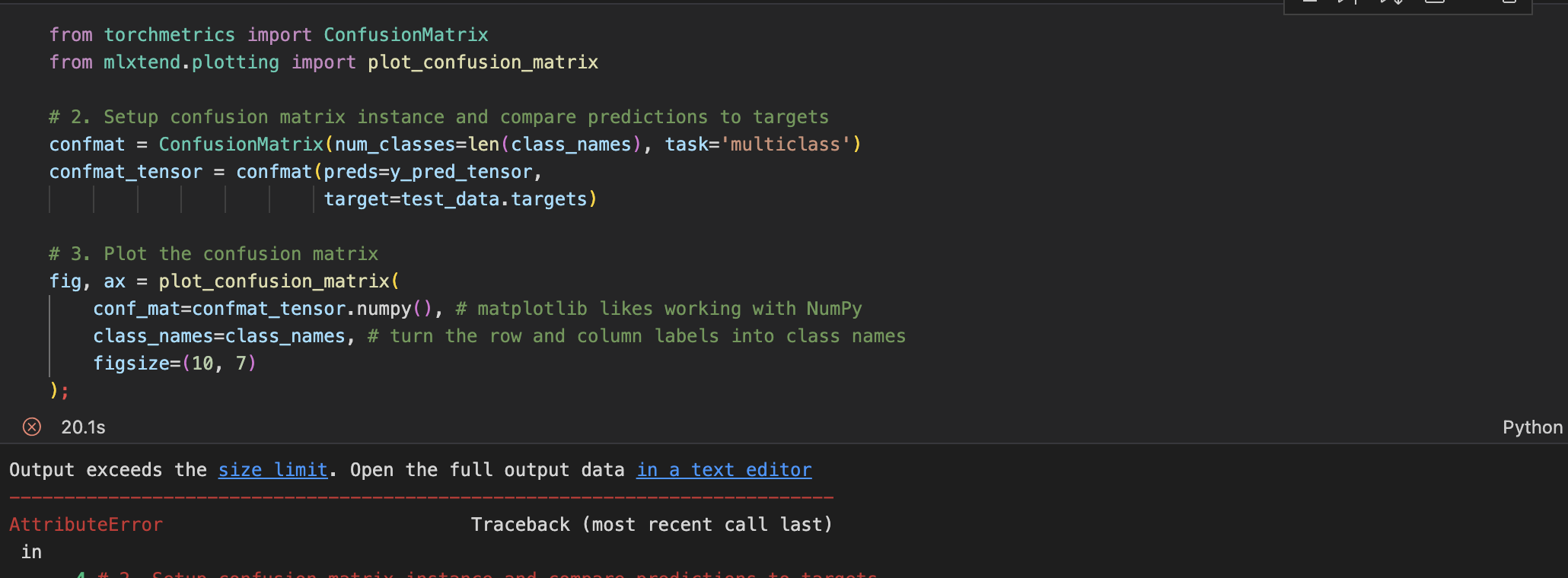 Section 8 : Transfer Learning Setup Confusion Matrix · mrdbourke pytorch-deep-learning ...