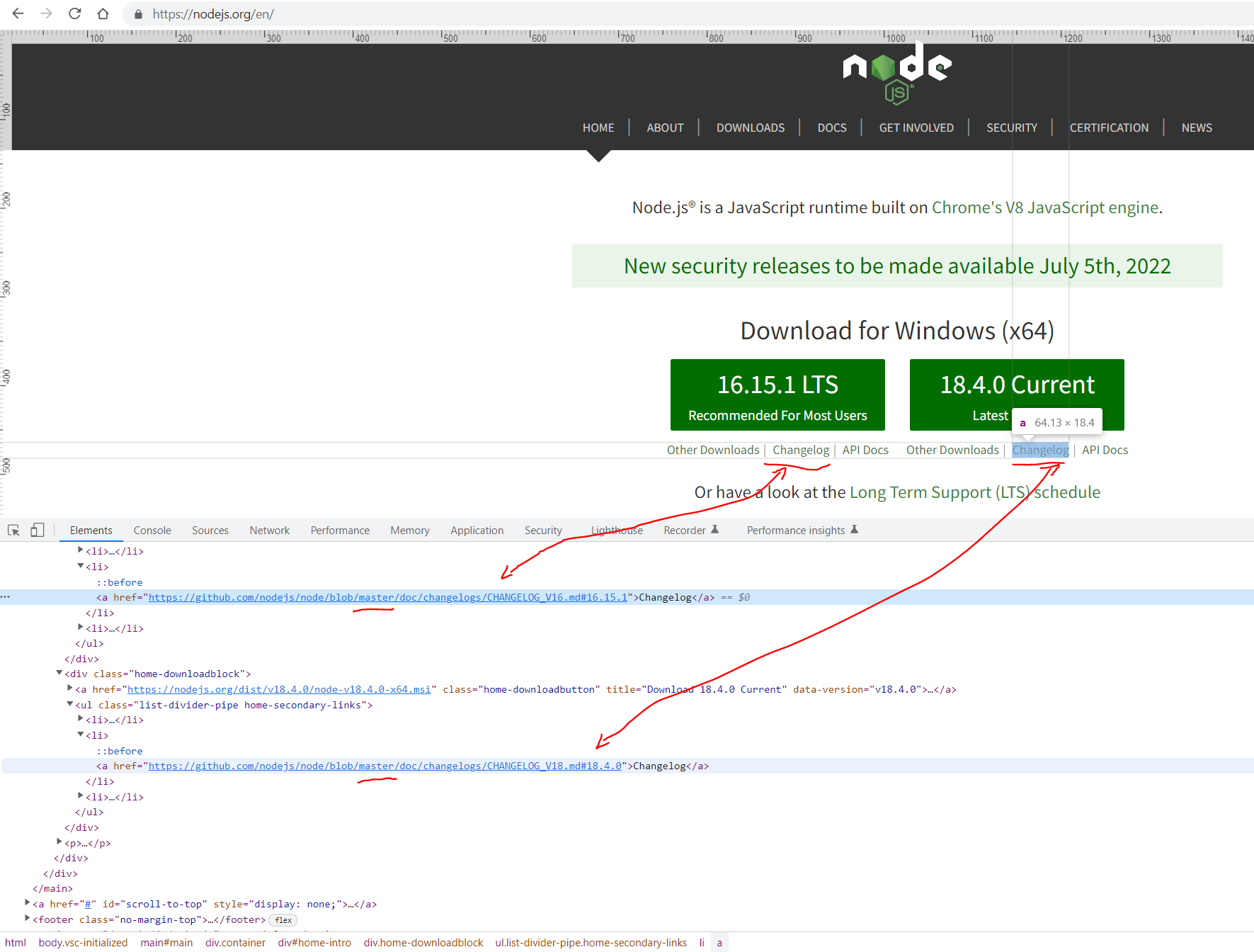 Changelog links point to the old branch (master) instead of main, causing a redirect and blue ...