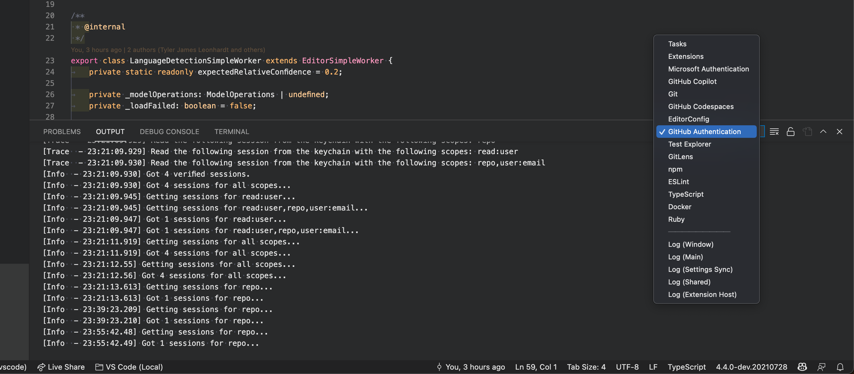 Logging in with GitHub account fails with "Writing login information to the keychain failed UNIX ...