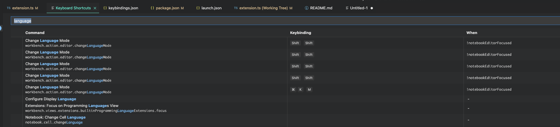 Duplicate entries in Keyboard Shortcuts · Issue #134246 · microsoft ...