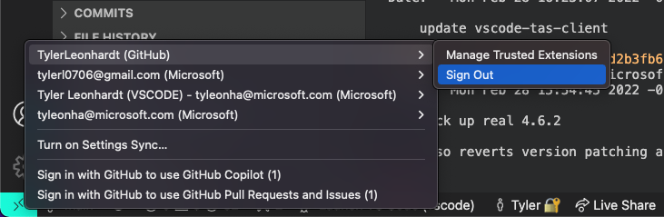 Signing out? · Issue #548 · microsoft/vscode-extension-samples · GitHub