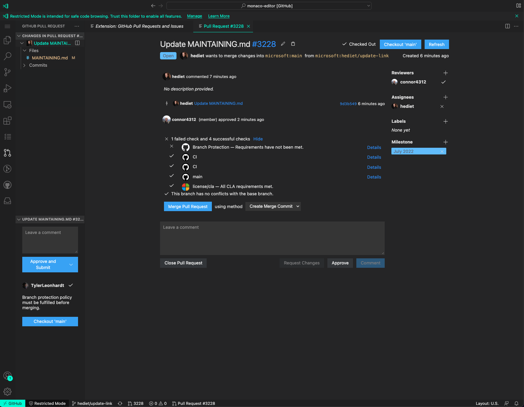 When I approve/Reject/Comment, refresh the PR webview if it's open · Issue #3813 · microsoft ...