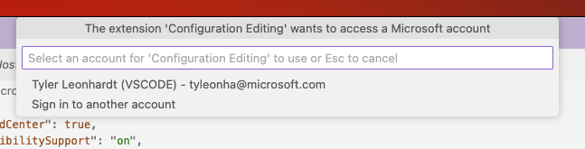 Quiet authentication requests not removed from Accounts menu after Sign In with Microsoft Auth ...