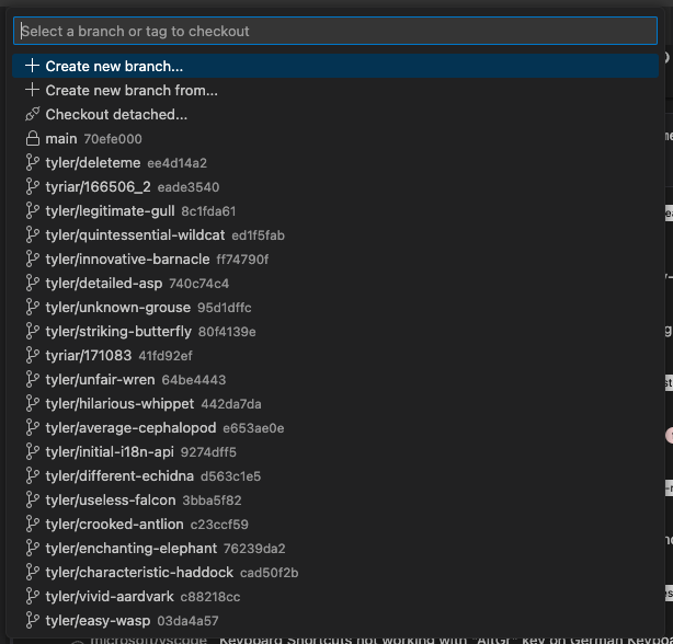 Would a separator be nice for the branch picker? · Issue #290 · microsoft/vscode-remote ...