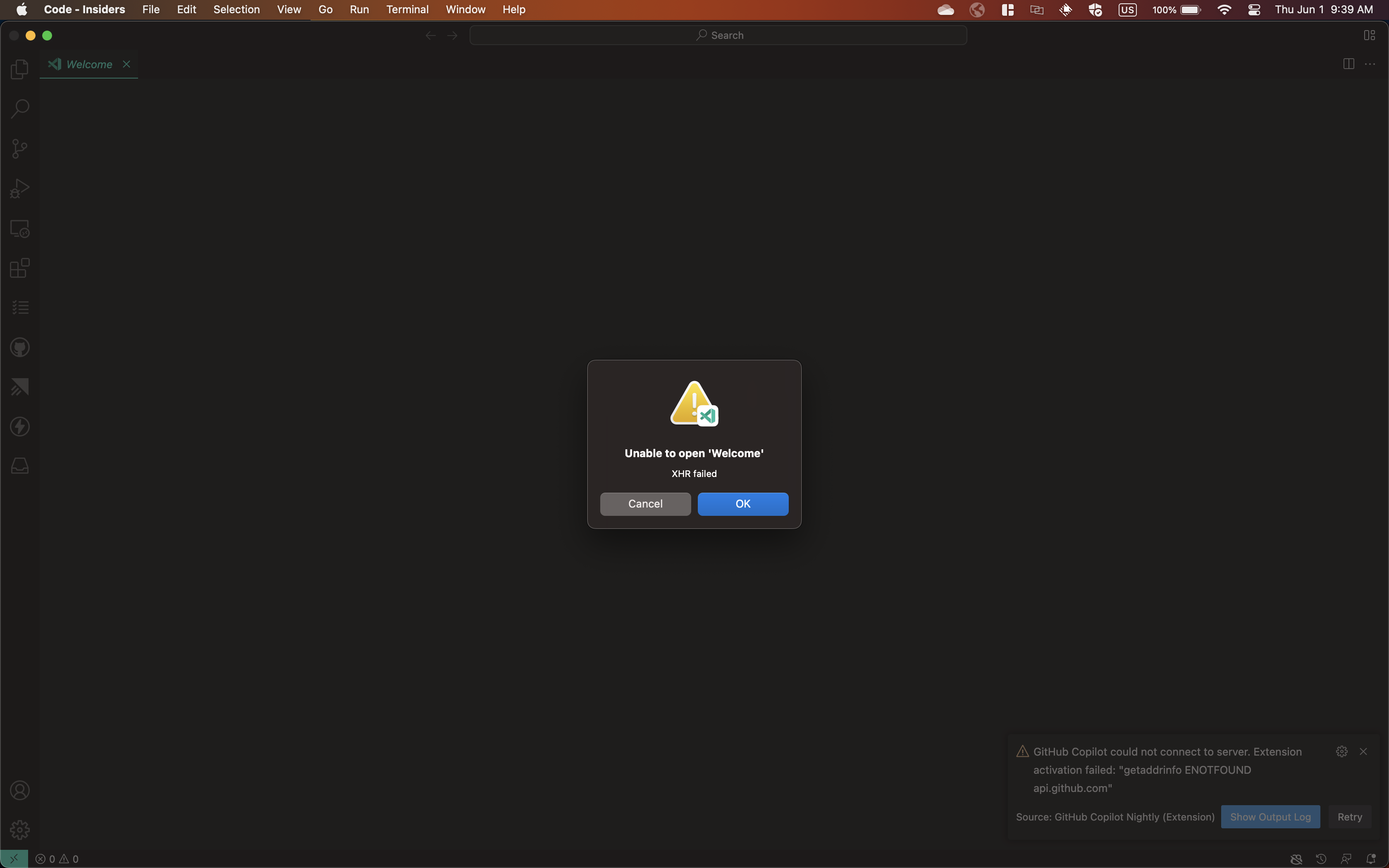 Welcome page doesn't load if internet isn't available · Issue #184082 ...