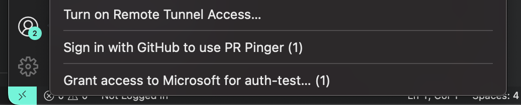 vscode.authentication.getSession hangs forever, no way to sign in via ...