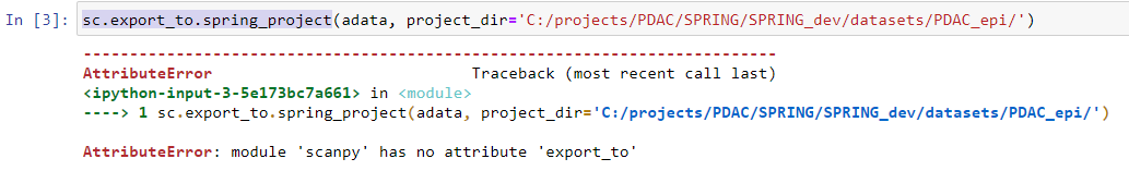 Error exporting adata using sc.export_to.spring_project · Issue #1510 · scverse/scanpy · GitHub