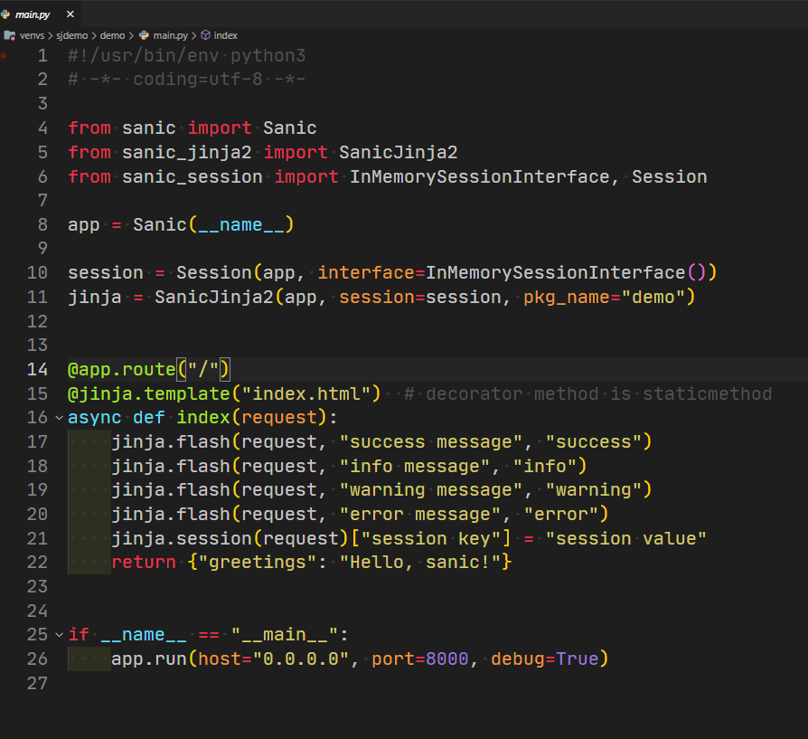 Jinja erroring out · Issue #43 · lixxu/sanic-jinja2 · GitHub