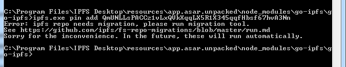 Gui Error Report Error Migration Fs Repo 10 To 11 Failed Exit Status 1 · Issue 2416 · Ipfs