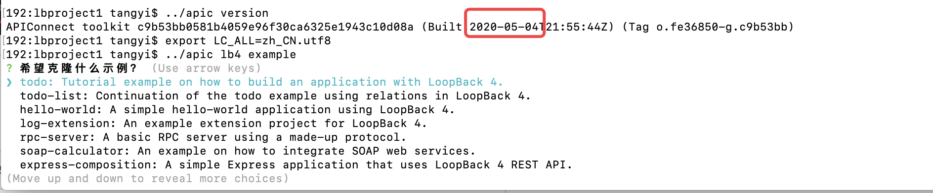 [GSSC-GVT]English String when input command apic lb4 example · Issue #5128 · loopbackio/loopback ...