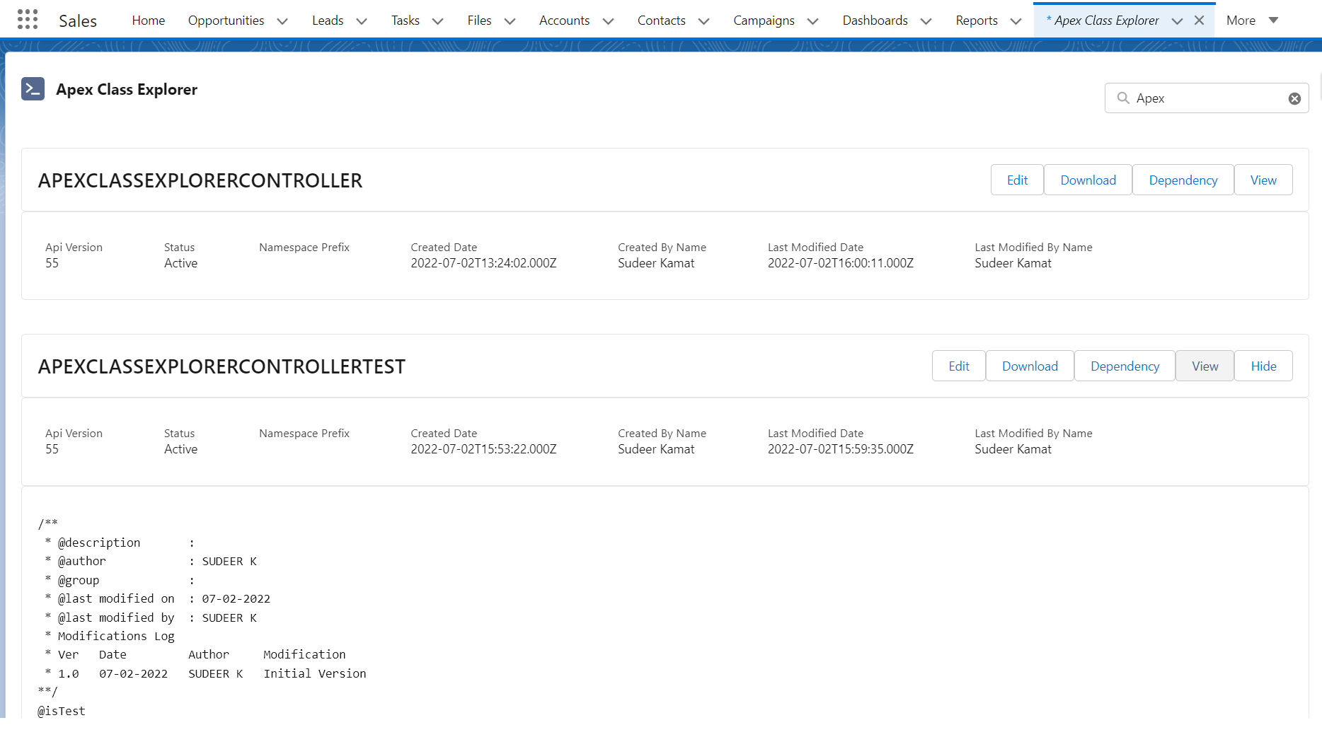 GitHub - SudeerKamat/Apex-Class-Explorer: This is an Lightning Web Component (LWC) Built for ...