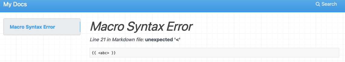Mkdocs Build Not Failing On Mkdocs Macros Plugin Error · Issue 153 · Fralaumkdocs Macros 