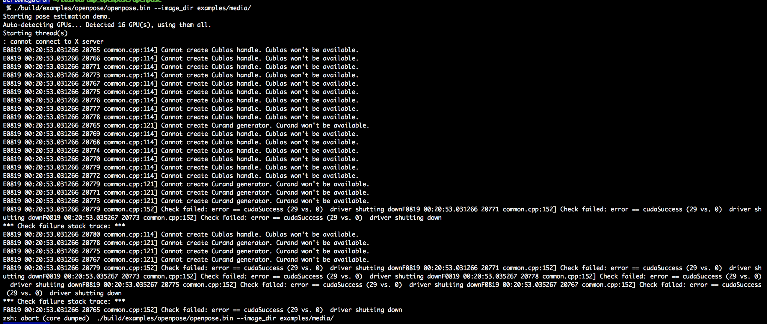 Cannot Create Cublas Handle Cublas Wont Be Available · Issue 184 · Cmu Perceptual Computing