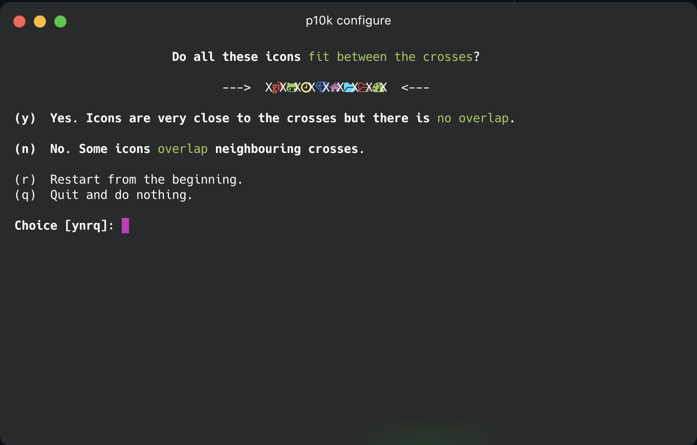 p10k configure does not offer to select config icons · Issue #1320 ...