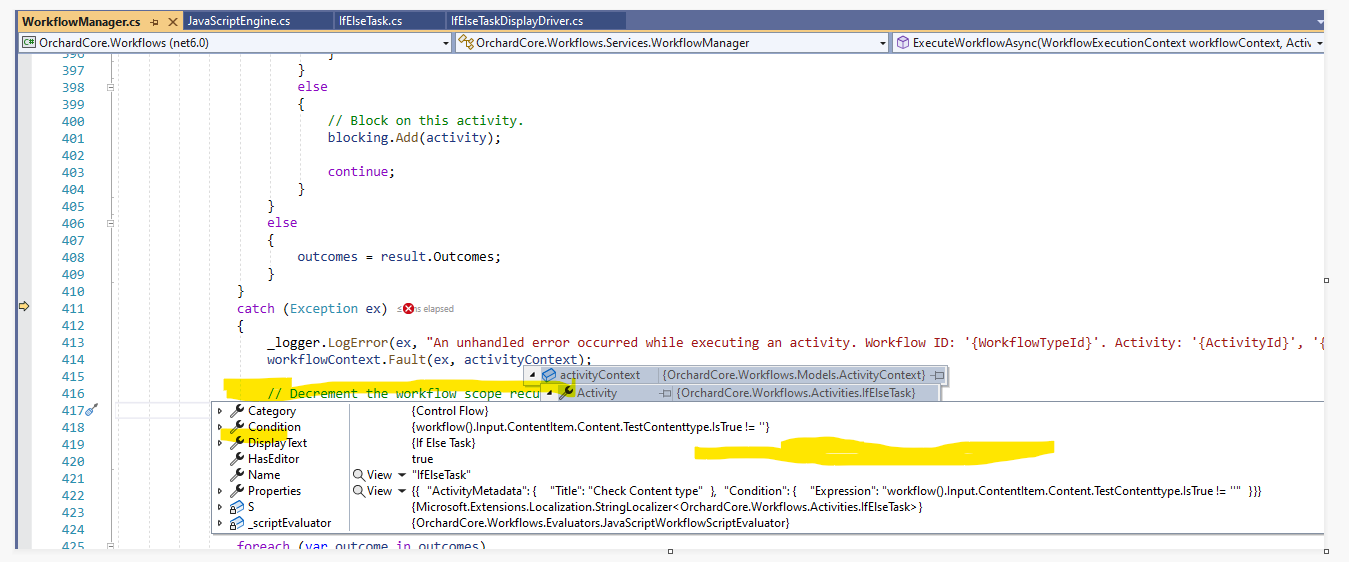 Workflow Ifelsetask Throwing Exception When Checking Property With Single Double Quotes