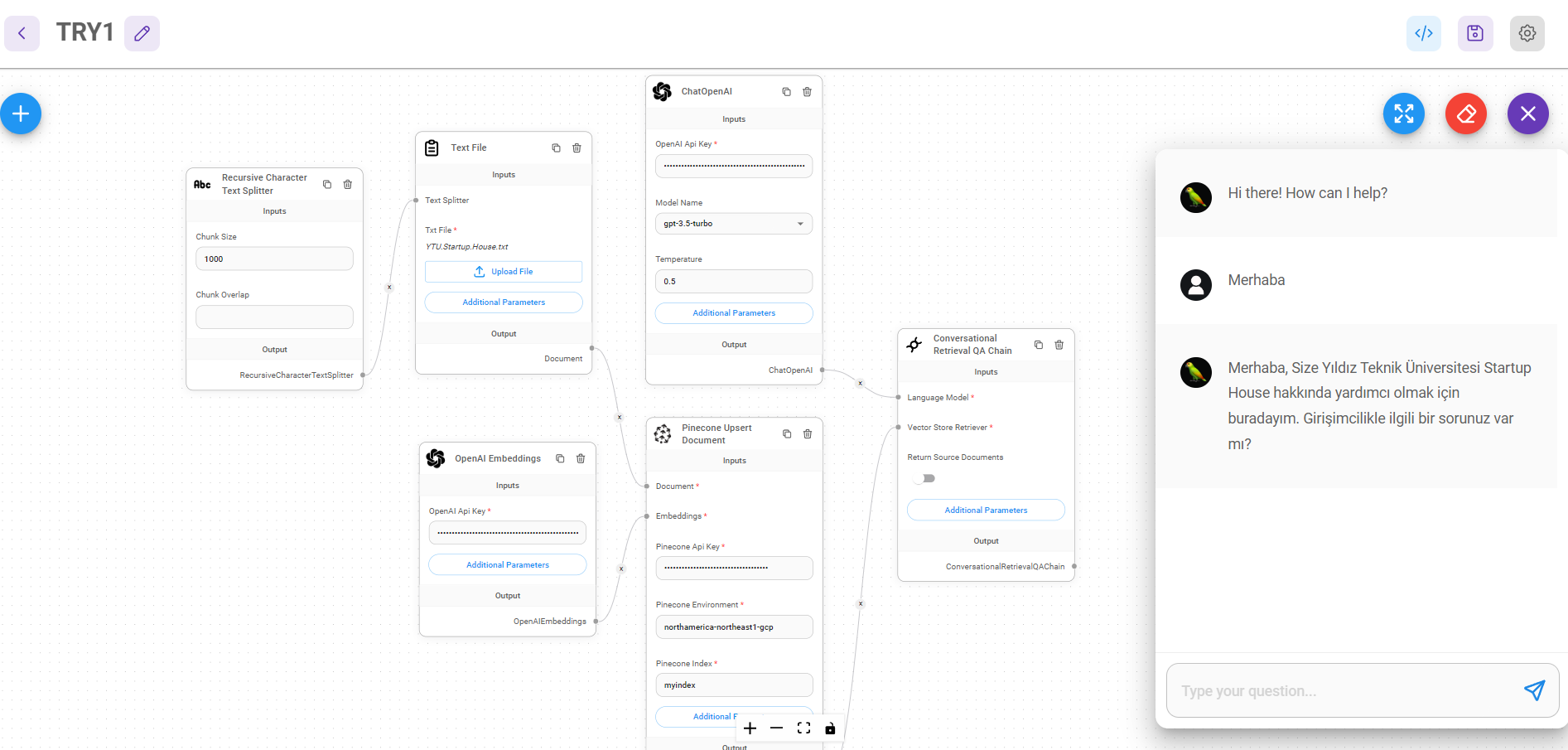 [BUG] Conversational Retrieval QA Chain behaves different on flowise and embed website · Issue ...