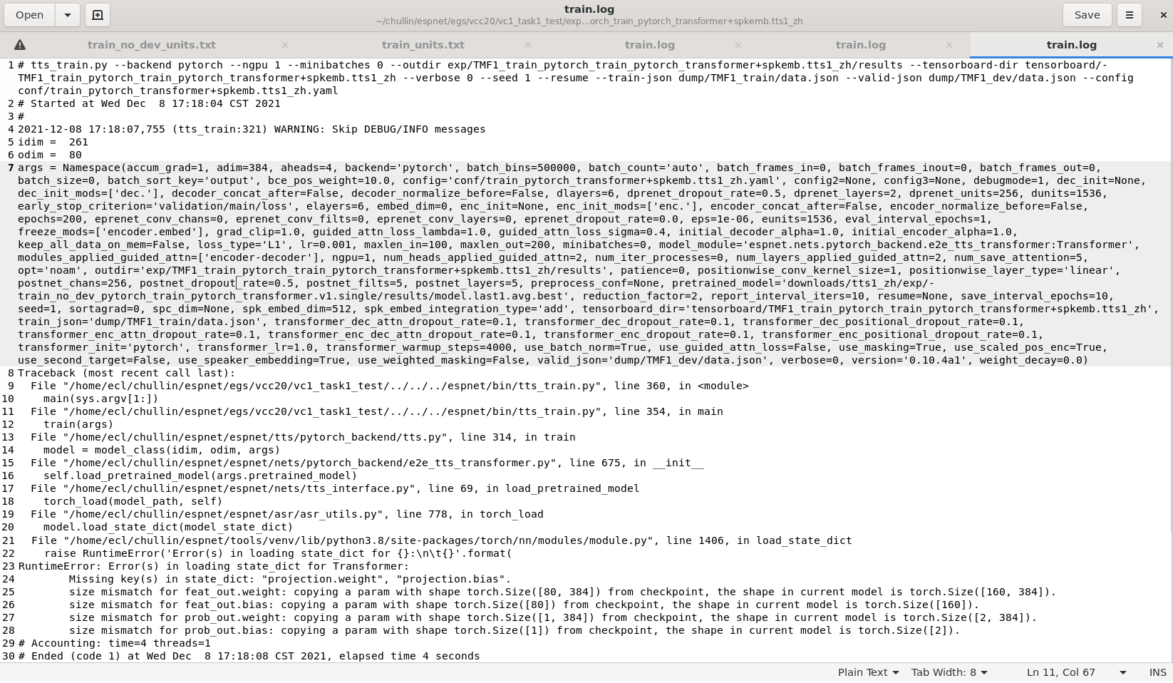 Question about torch mismatch, when using the "egs/csmsc" TTS model for fine-tuning · Issue ...