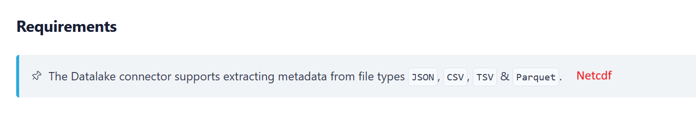 Support NetCDF data format for the datalake connector · Issue #13275 ...