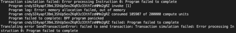 Error: memory allocation failed, out of memory · Issue #1294 · metaplex-foundation/metaplex · GitHub